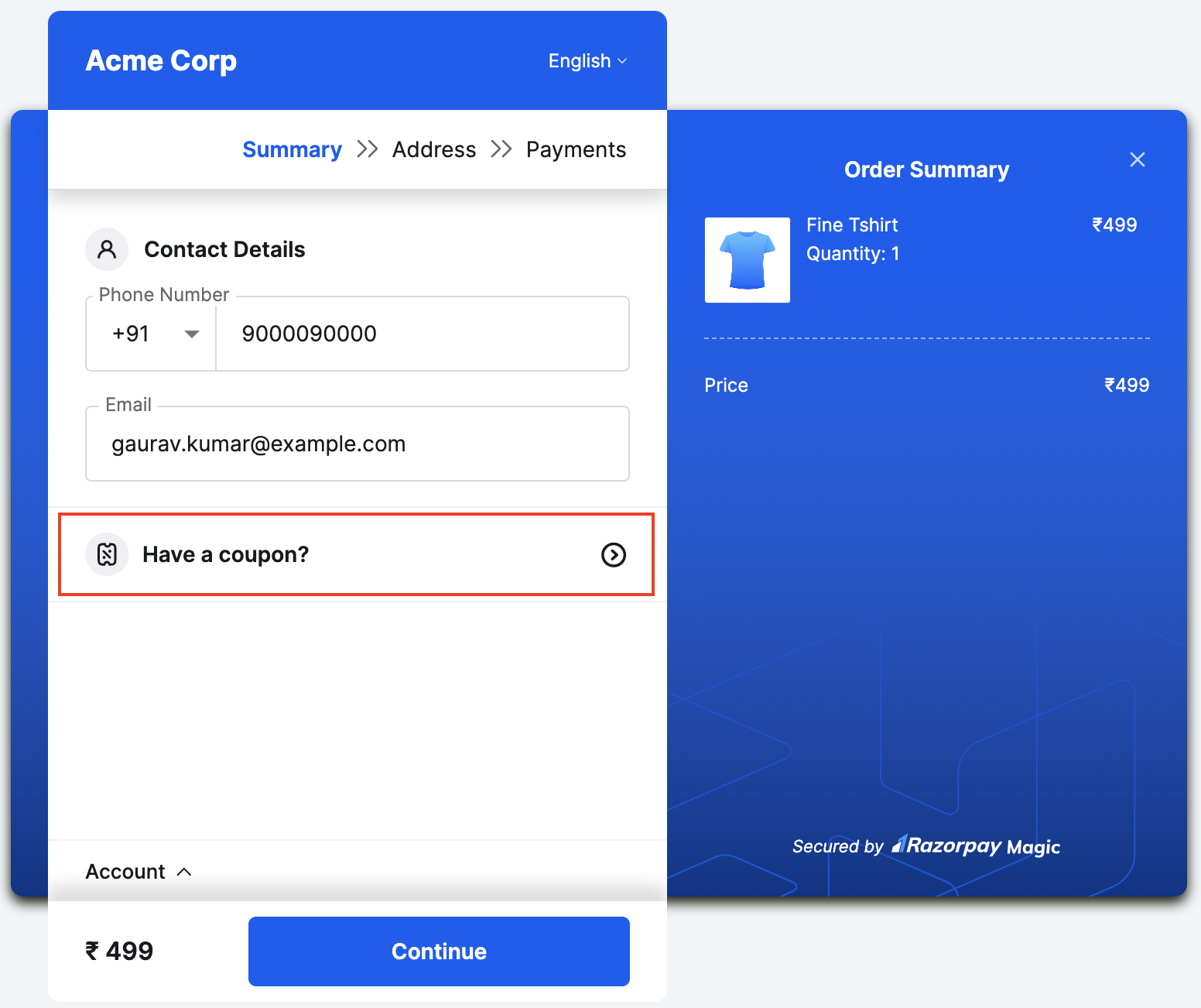 Razorpay Magic Checkout Flow | Curlec Docs